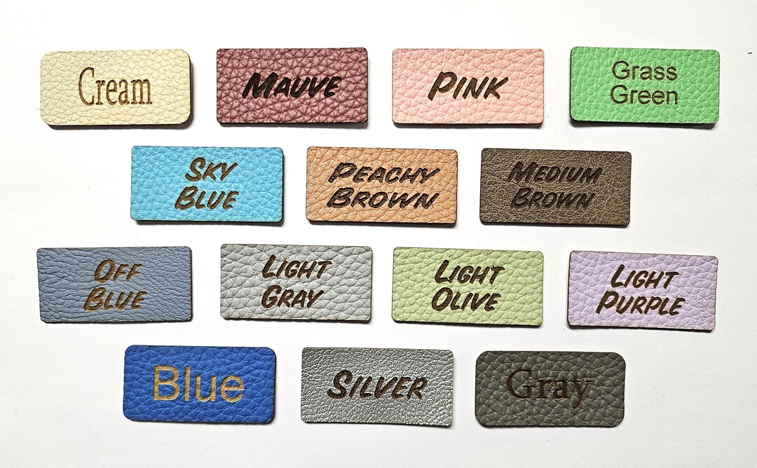 Qty. 25 Custom Laser Engraved Textured Faux Leather Flexible Labels ...