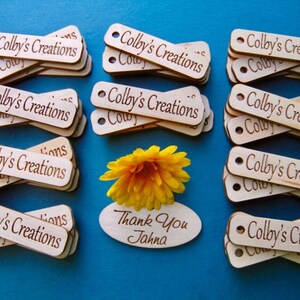 Custom Laser Engraved Pine Wood Tags (set of 25) - Etsy