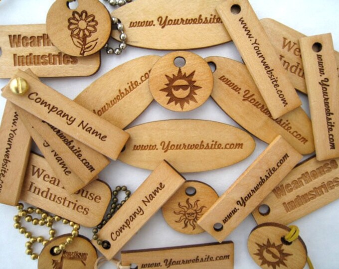 Custom Laser Engraved Pine Wood Tags set of 25 - Etsy