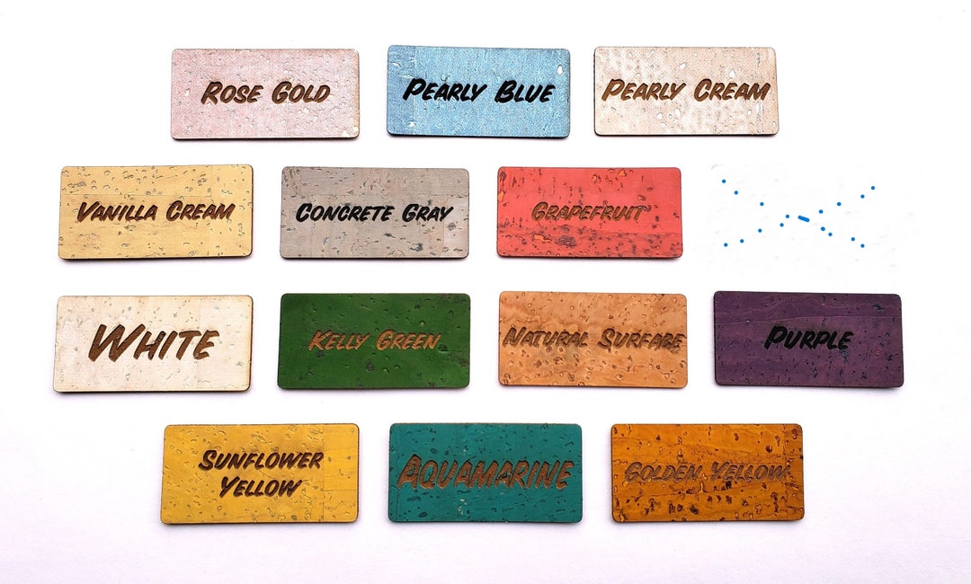 Qty. 25 Custom Laser Engraved Cork Fabric Labels, Knitting Labels, Cork ...