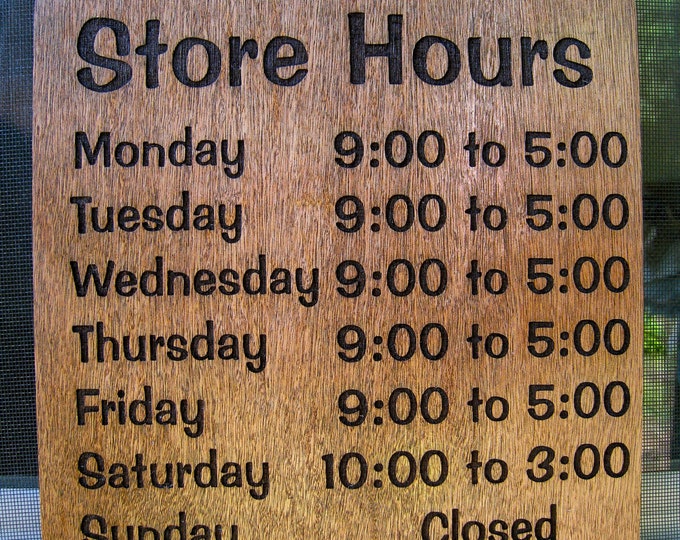 Store Hours Sign - Etsy