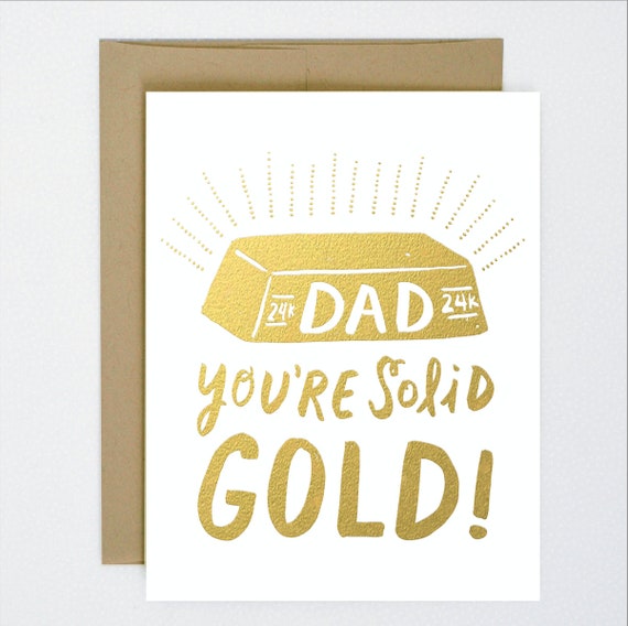 Dad You're 24k Solid Gold Funny Humour Father's Day | Etsy