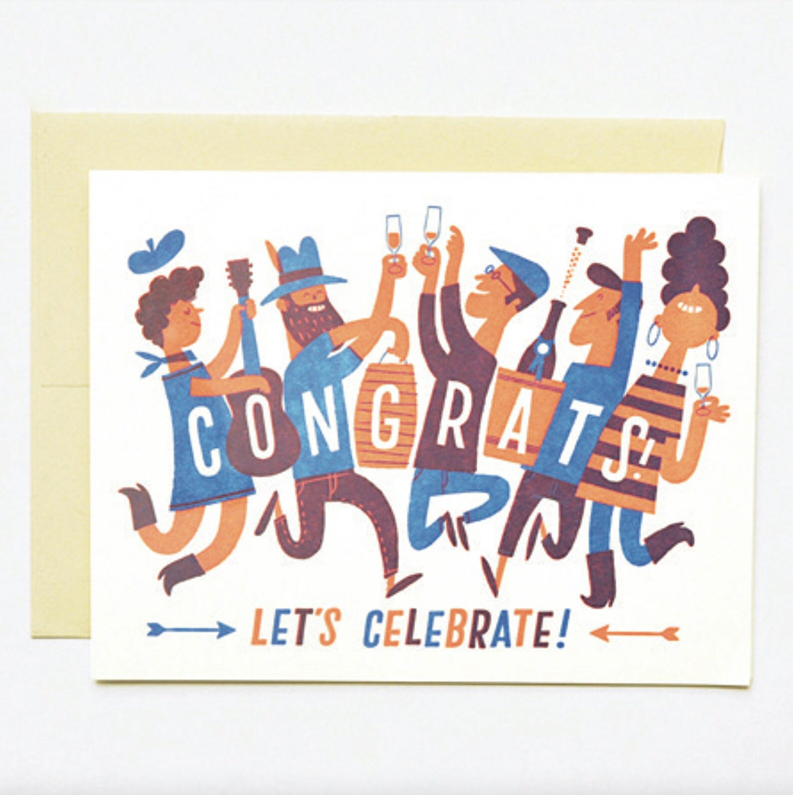 Congrats! Let's Celebrate! - NEON - Congratulations Greetings Card ...