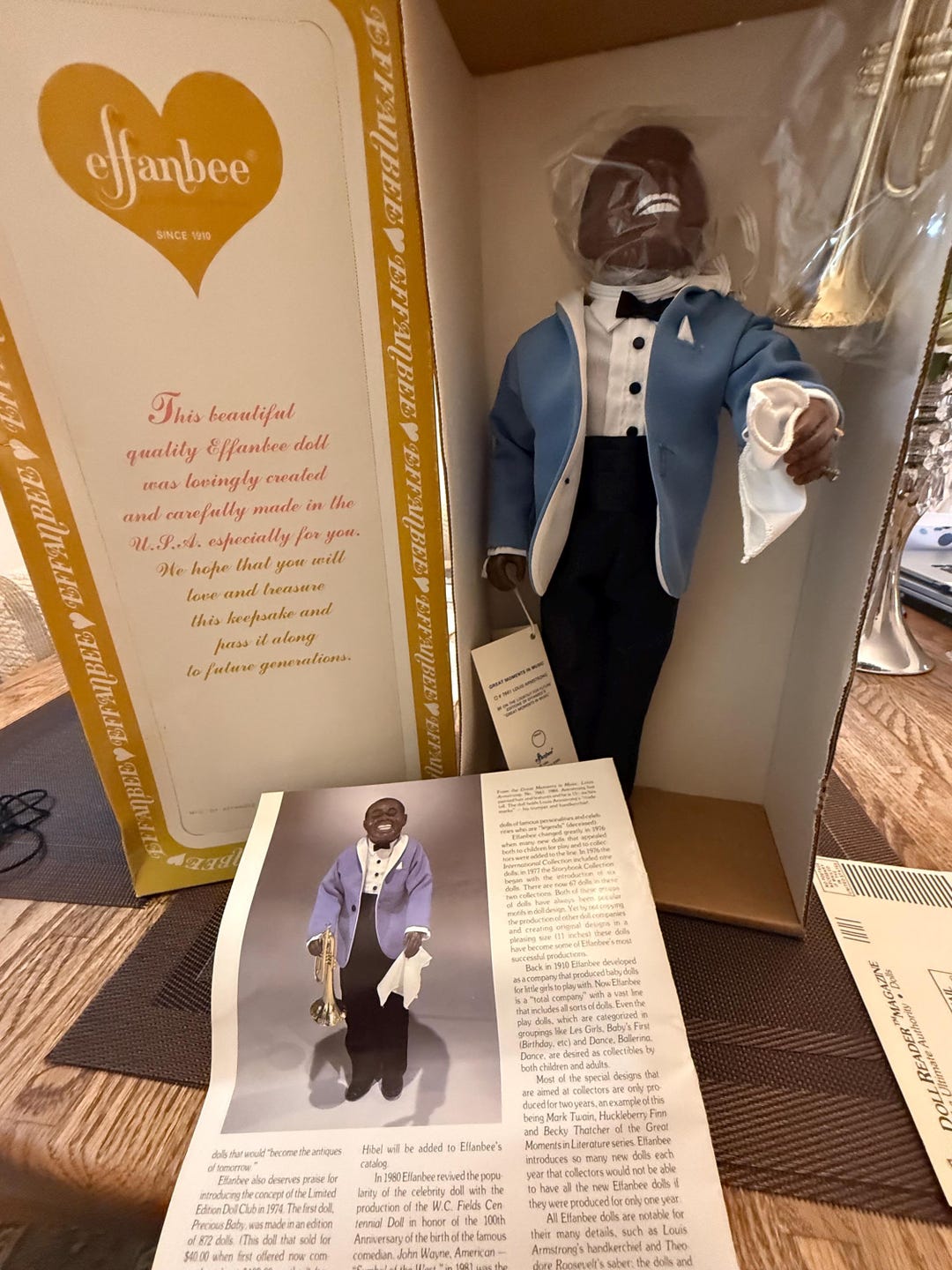 Effanbee Louis Armstrong Doll 1984 Satchmo 15" Jazz Collectible NRFB ...