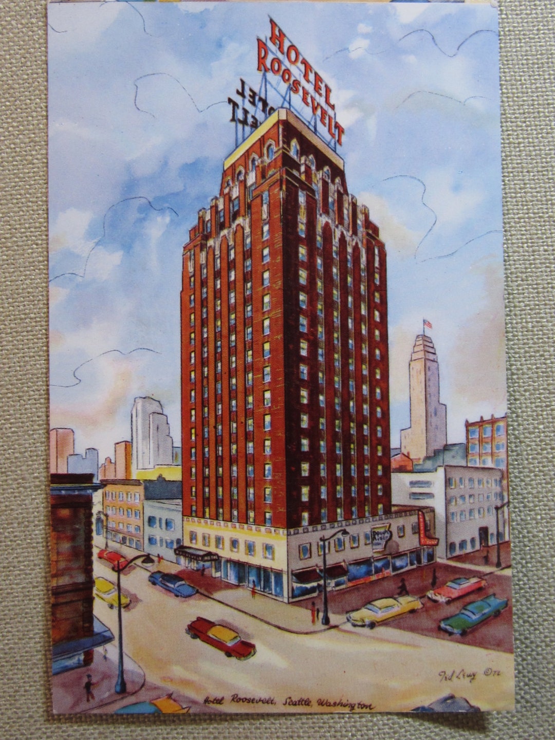 Vintage 1940's Postcard of Roosevelt Seattle, WA 7th & Pine Sts - Etsy