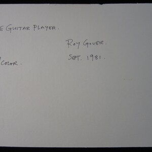 Roy Henry Gover Original Painting "the Guitar Player" Watercolor on 7 ...