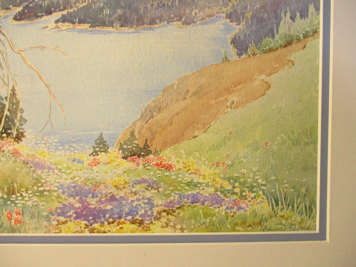 Edward Goodall Lithograph Print "alpine Meadows" 11 1/2" X 10 1/4" in ...