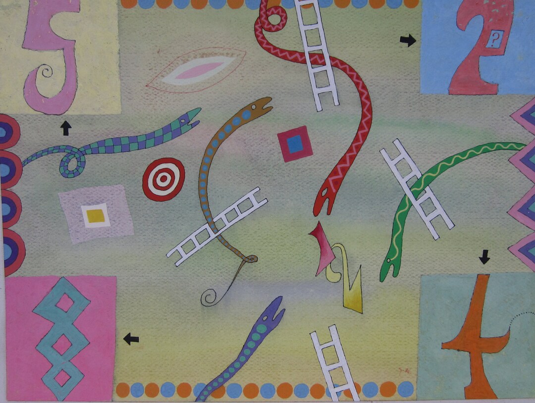 Roy Henry Alexander Gover Original Painting "snakes and Ladders." Circa ...