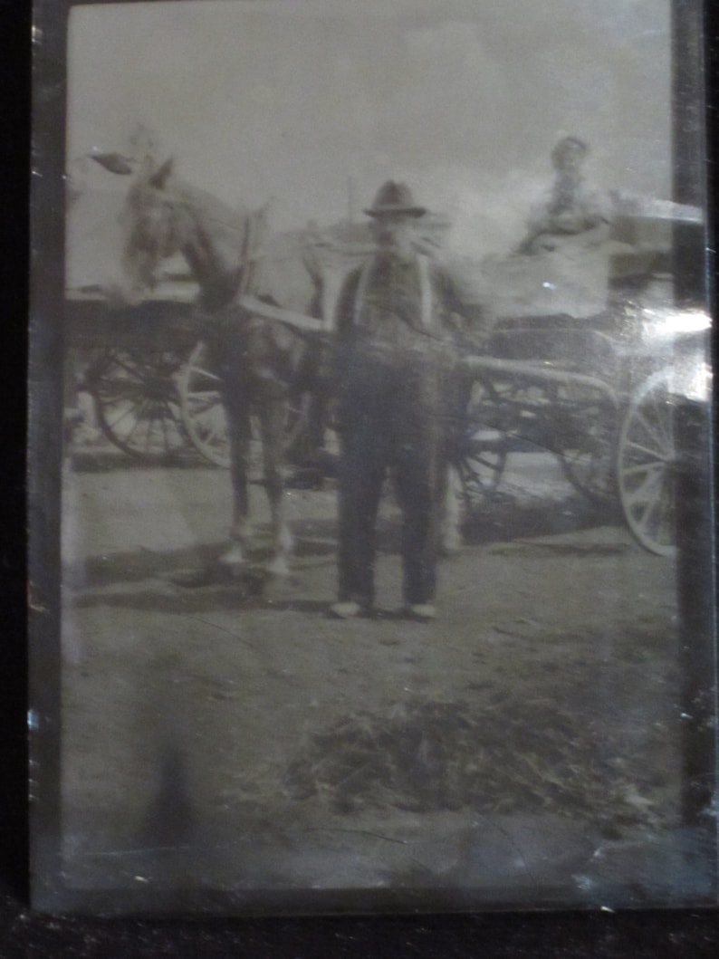 1800's Tintype Photograh Pioneer Couple Horse Wagon - Etsy