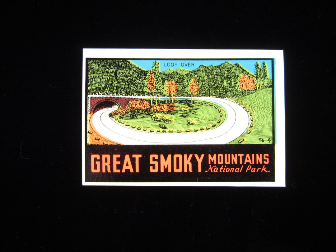 Printable Vintage 1950 Decal of Great Smoky Mountains National Park ...