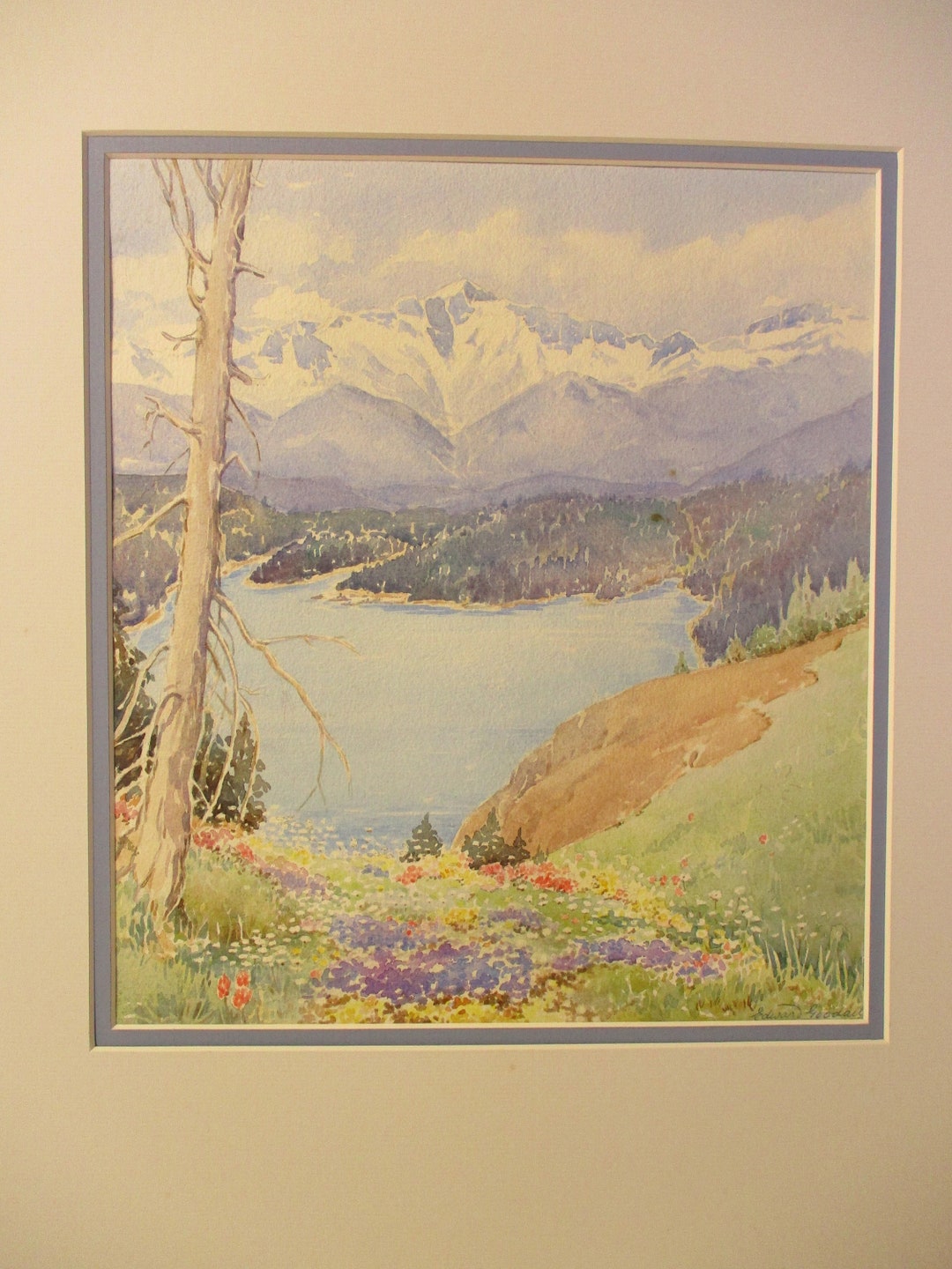 Edward Goodall Lithograph Print "alpine Meadows" 11 1/2" X 10 1/4" in ...