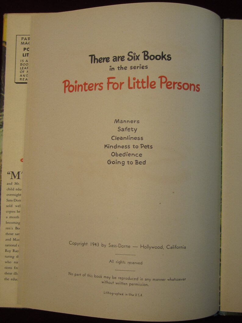 Vintage 1943 Safety Pointers for Little Person Book 2 Roy - Etsy