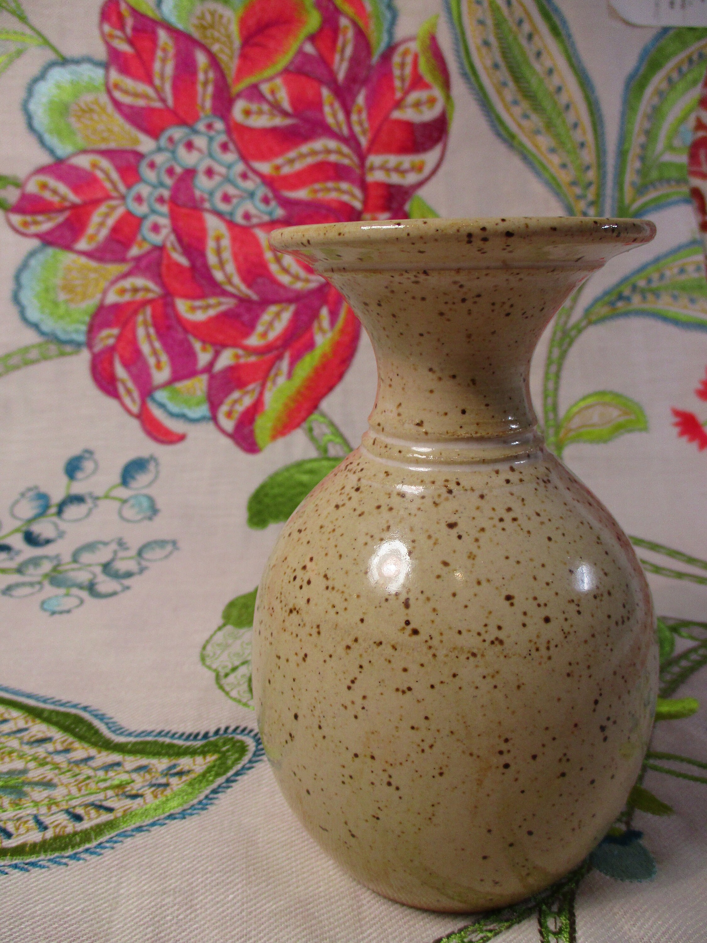 VTG 1970's Studio Pottery Vase Signed SY STY Painted Glazed Relief of ...