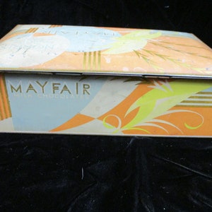 1930's Art Deco Metal "mayfair" Milk Chocolates Tin; Hinged Top. Norris ...