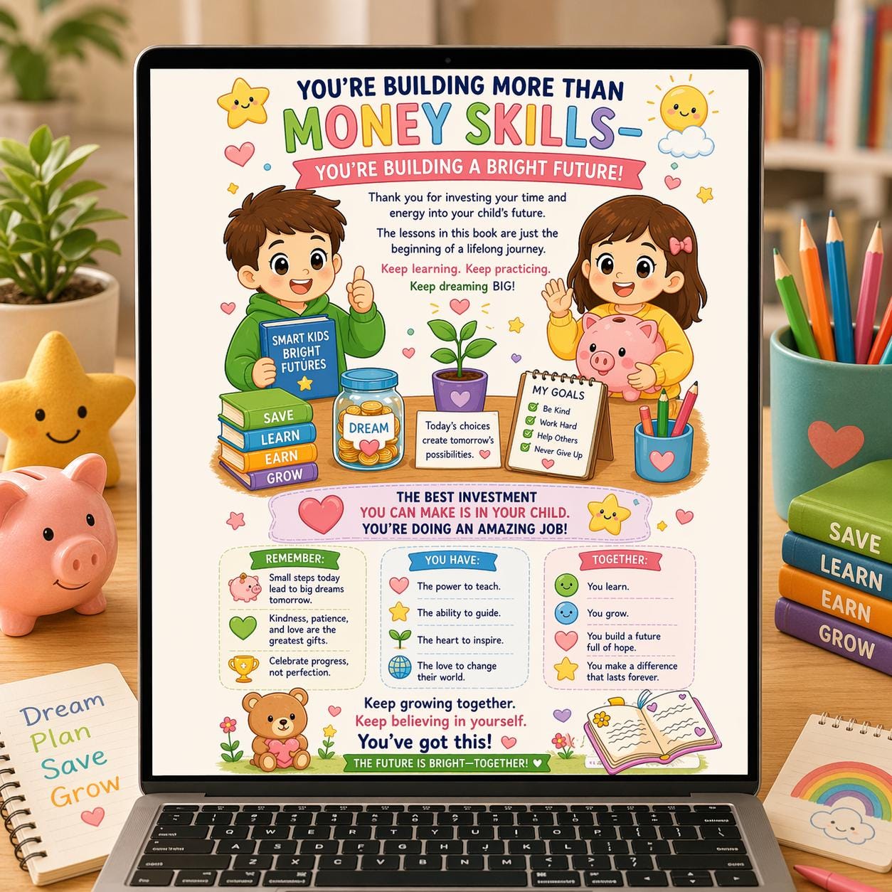 Money Mindset for Kids Printable PDF, Financial Literacy for Children ...