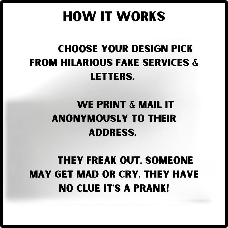 Anonymous Fake Subscription Letter Anonymous Prank Mail - Etsy