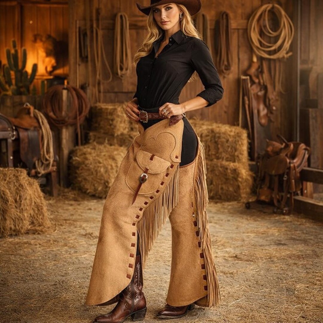 Custom Handmade Leather Western Chaps for Women | Professional Style ...