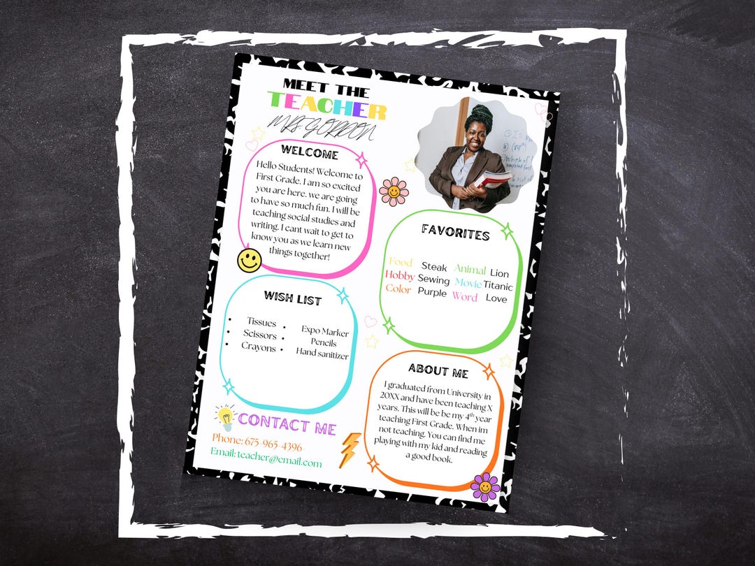 Editable Meet the Teacher Template, Back to School Flyer (digital ...