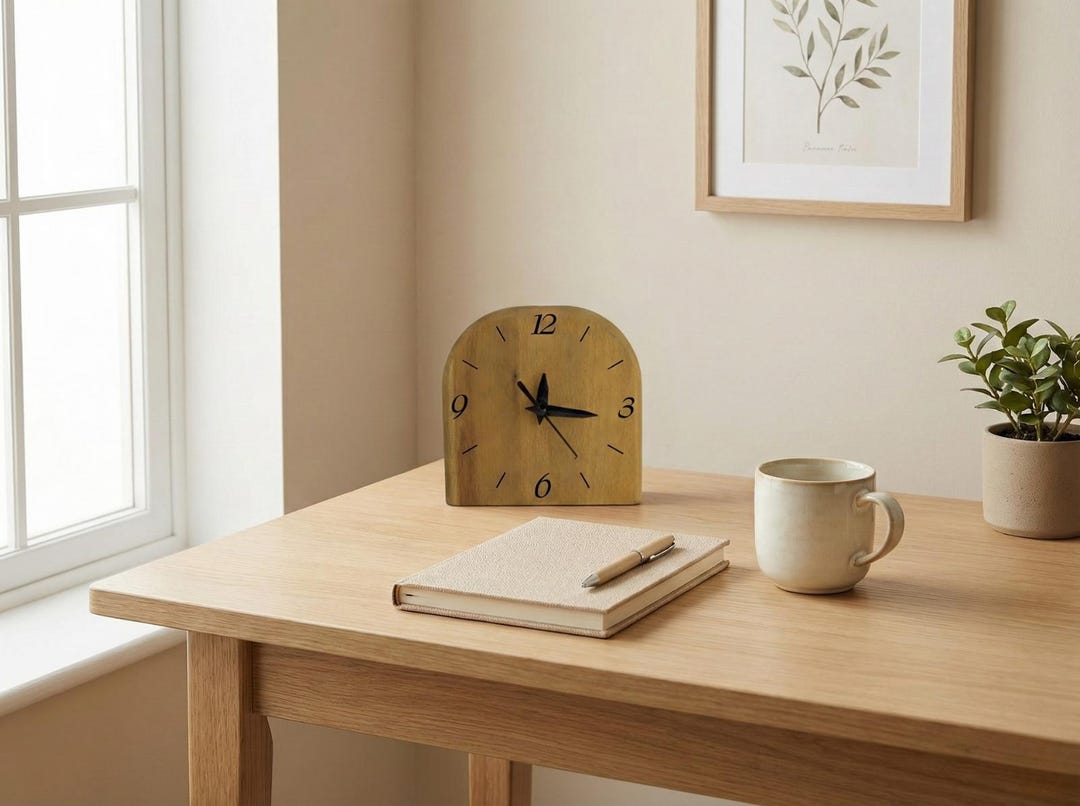 Natural Wood Table Clock for Wellness Center and Mindfulness Practice ...