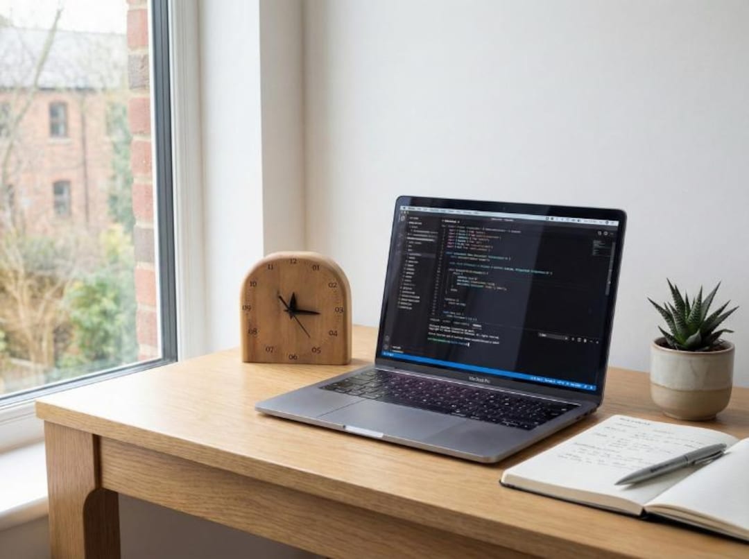 Software Engineer Desk Decor, Minimalist Wood Table Clock, Developer ...