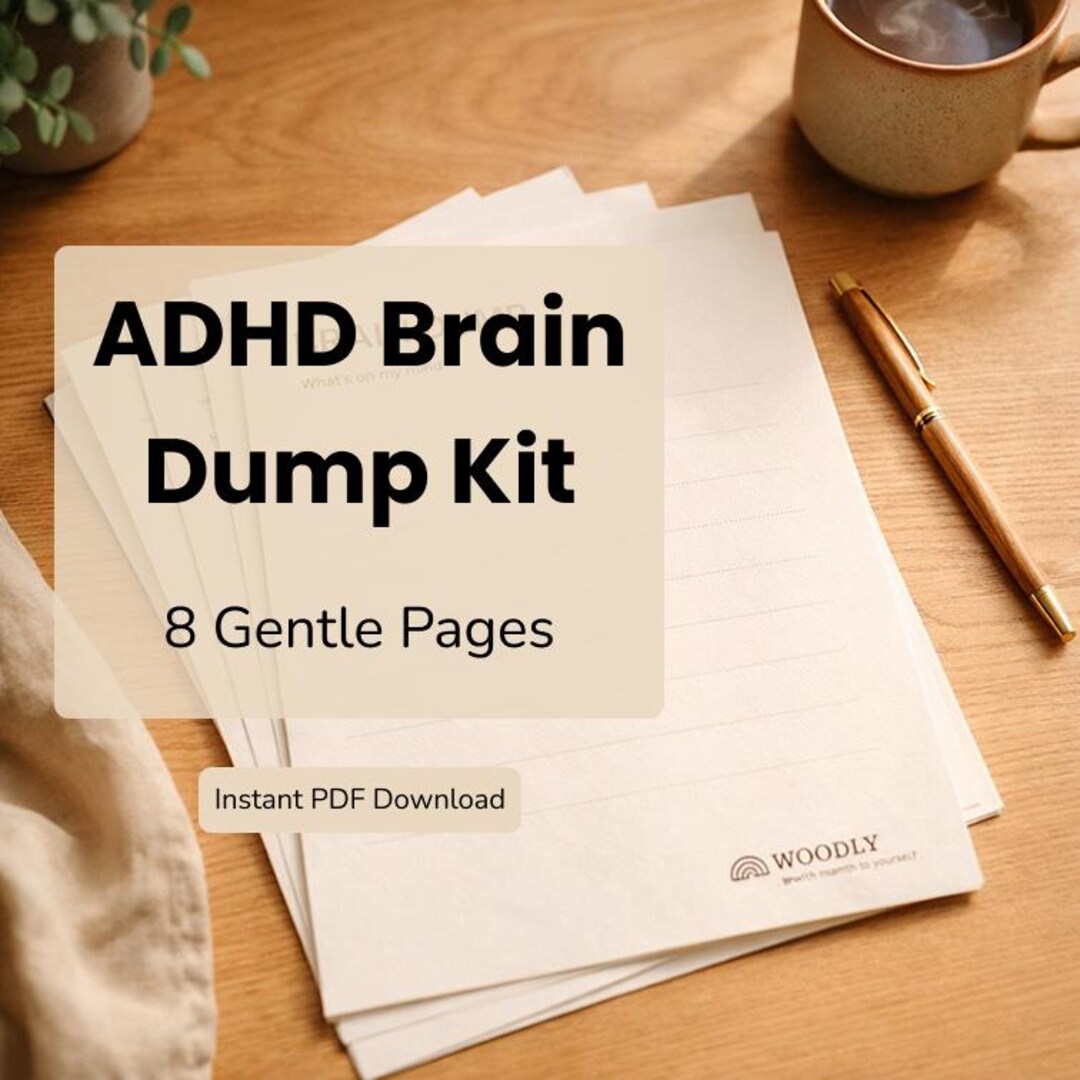 ADHD Brain Dump Printable Kit | Daily Focus Planner | Undated Habit ...