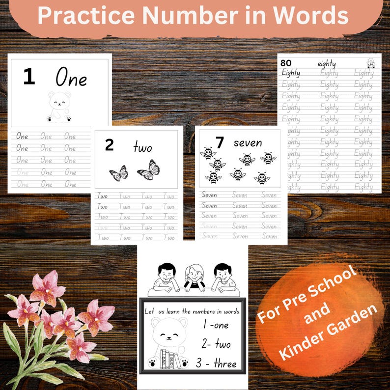 Printable Numbers 1 to 100 Tracing Worksheets With Words & Images ...