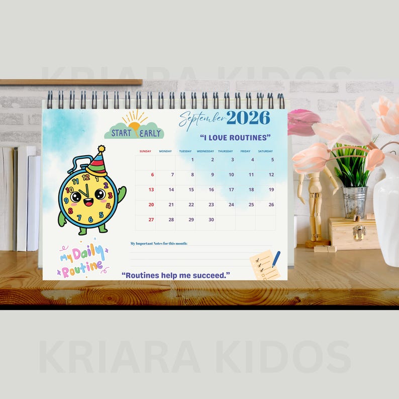 Kids Motivational Calendar 2026 Printable | Positive Affirmations ...
