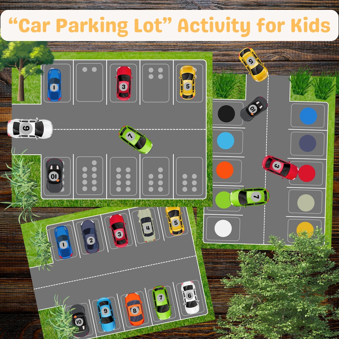 Car Parking Lot Activity Printable | Number Matching Game | Color ...