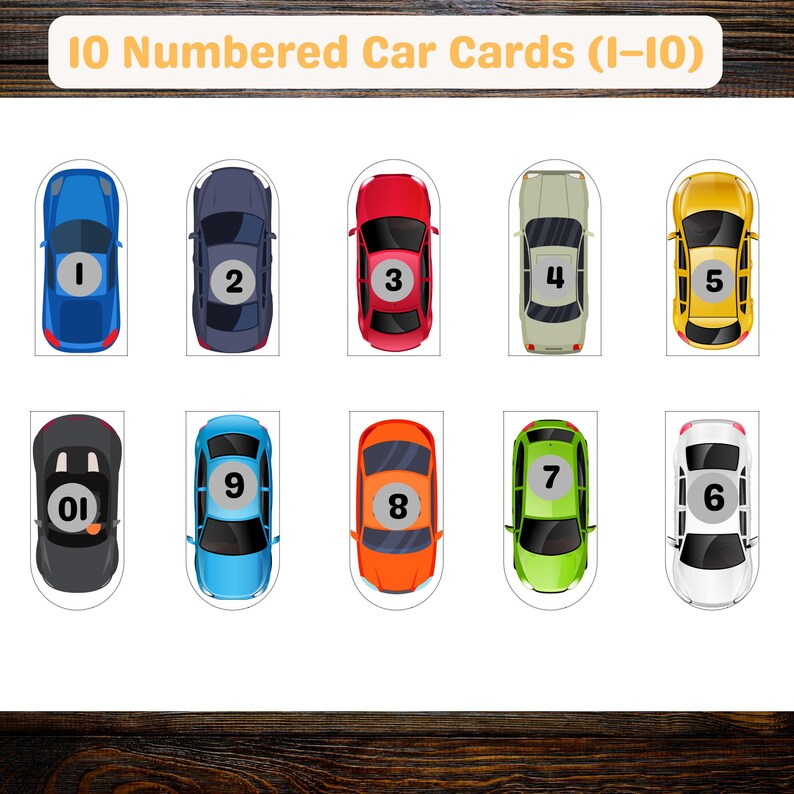 Car Parking Lot Activity Printable | Number Matching Game | Color ...