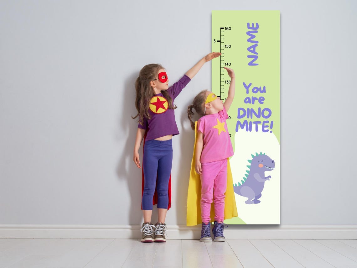 Personalized Dino Growth Chart, Kids Height Ruler (digital Download) - Etsy