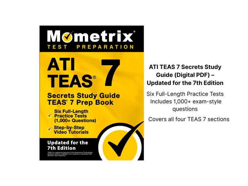 ATI TEAS 7 Secrets Study Guide- 6 Full Tests, 1000+ Questions (prep ...