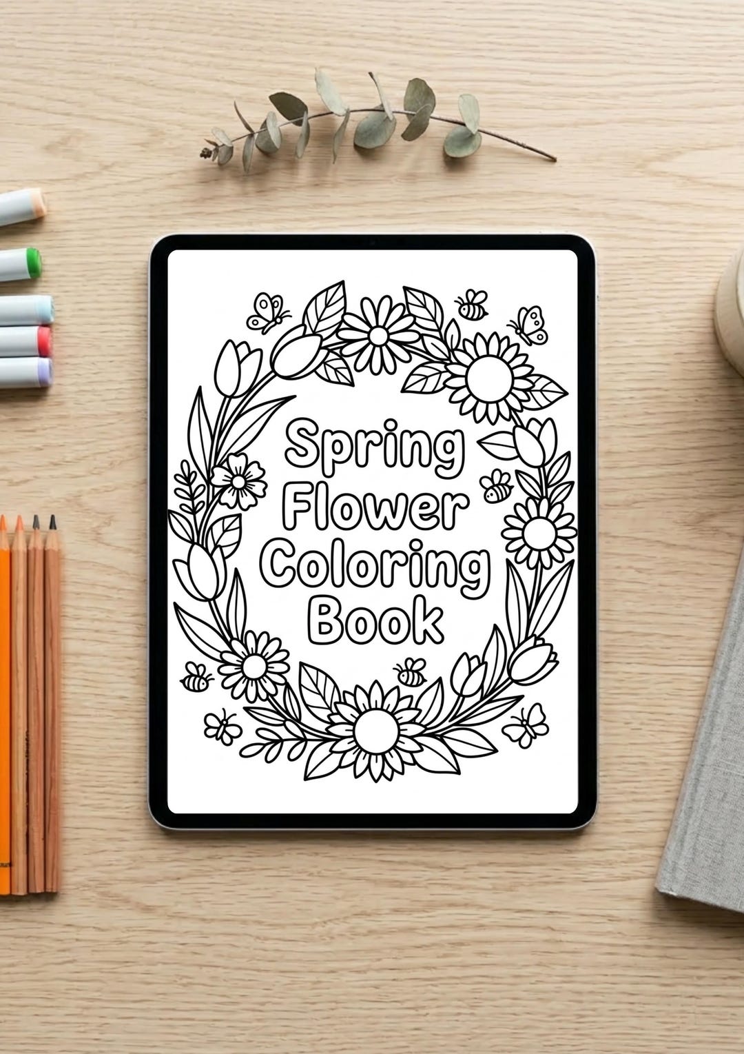 Spring Flower Coloring Book – Printable Coloring Pages for Kids - Etsy