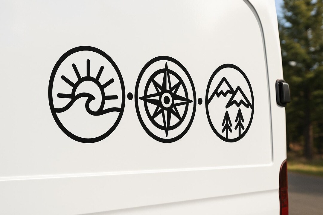 Camper Van Decal • Retro Travel Sticker --art.043-- - Etsy