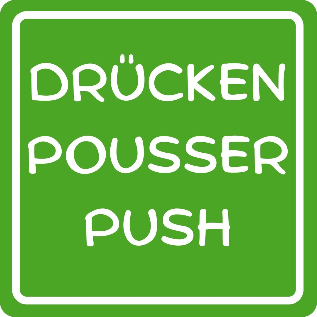 Multilingual Push Pull Door Stickers | Bilingual Office Signs - Etsy