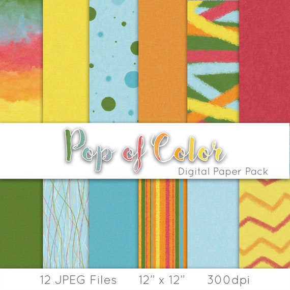 Digital Scrapbook Paper Colorful Painting Colorful | Etsy