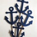 Nautical Anchor Cupcake Toppers, Dark Navy Blue, Baby Shower, Wedding ...
