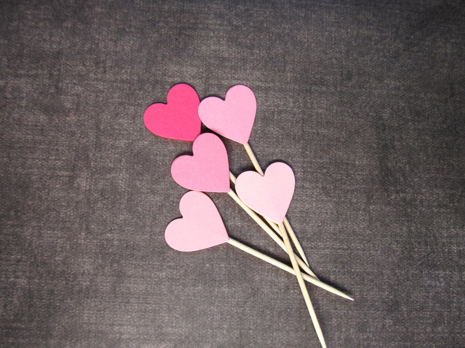 Mixed Pink Heart Cupcake Toppers, Food Picks, Party Decor, Sweet 16 ...
