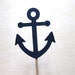 Nautical Anchor Cupcake Toppers, Dark Navy Blue, Baby Shower, Wedding ...