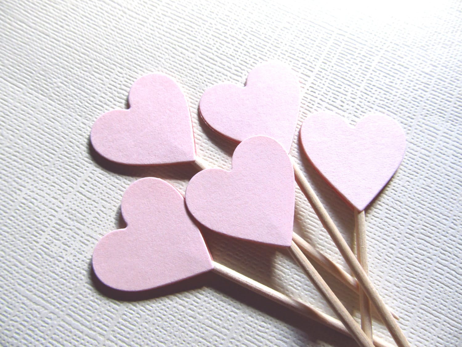 Valentine's Day Decor 24 Pink Heart Cupcake Toppers Food | Etsy