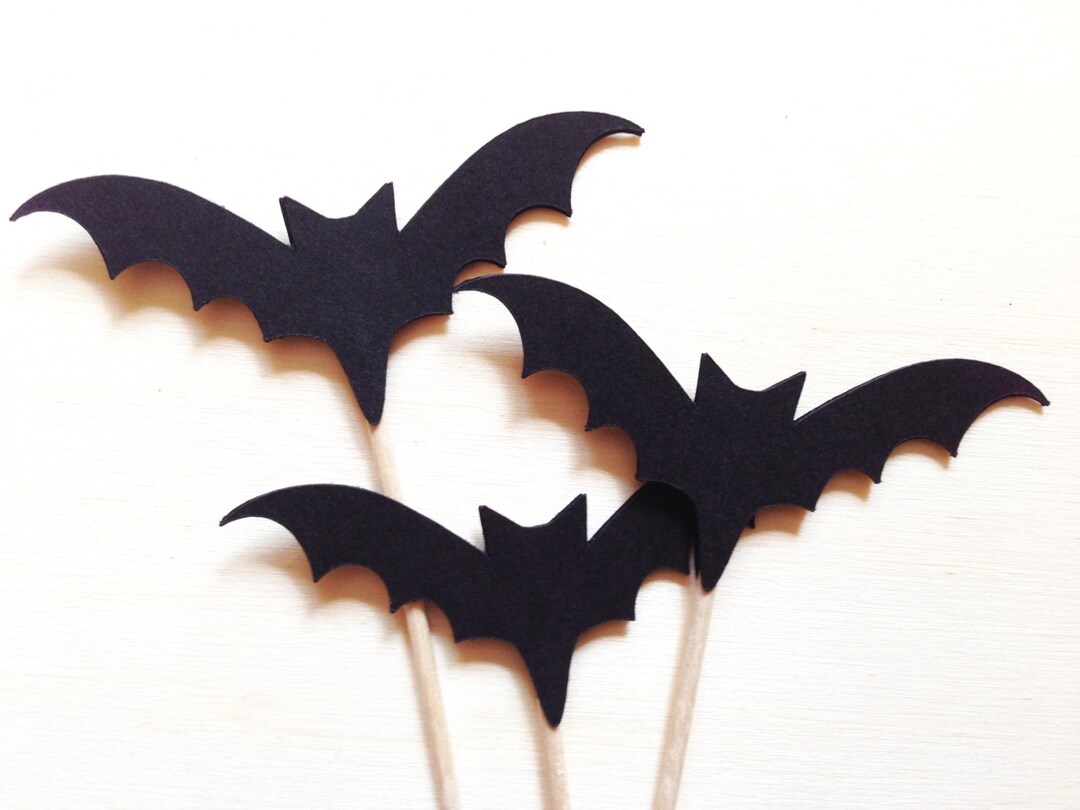 Halloween Bats Cupcake Toppers, Party Decor, Halloween Decoration ...