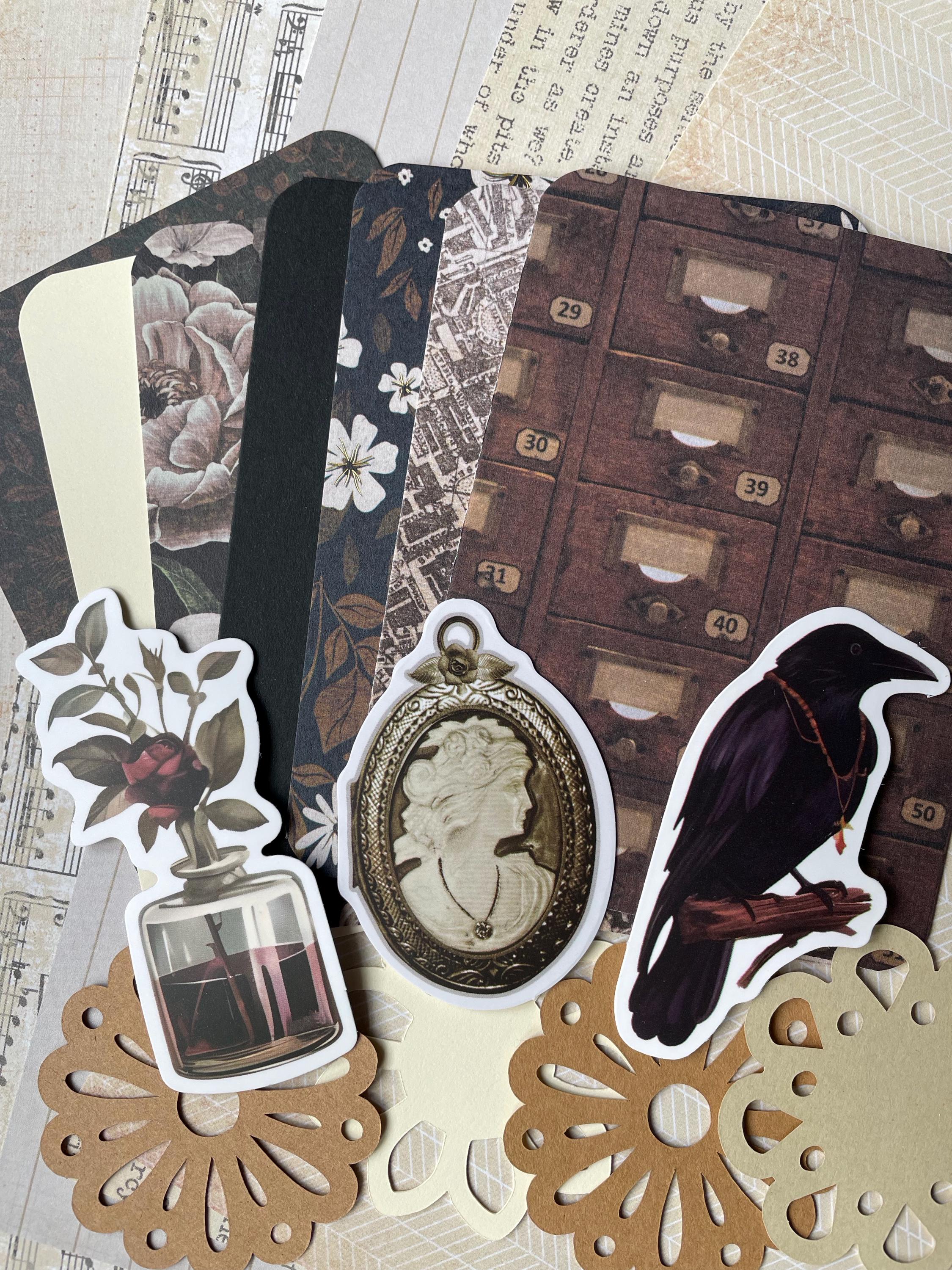 Journaling Ephemera, Dark Academia Scrapbooking Kit, Junk Journal ...