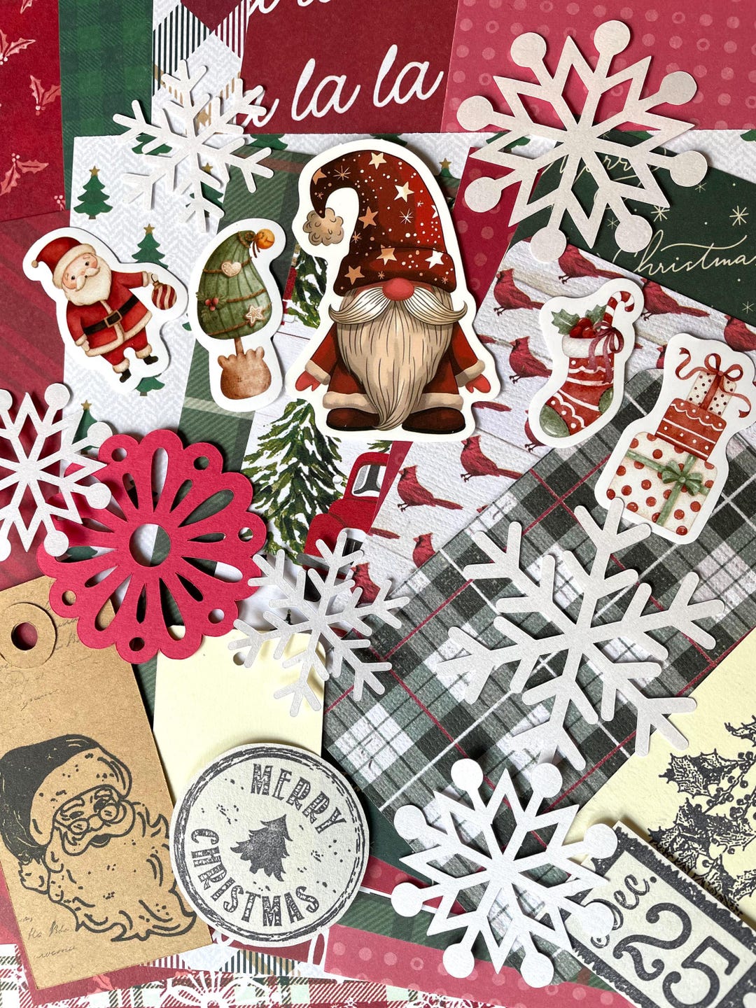 Christmas Scrapbooking Kit, Holiday Junk Journal Supplies, Scrapbook ...