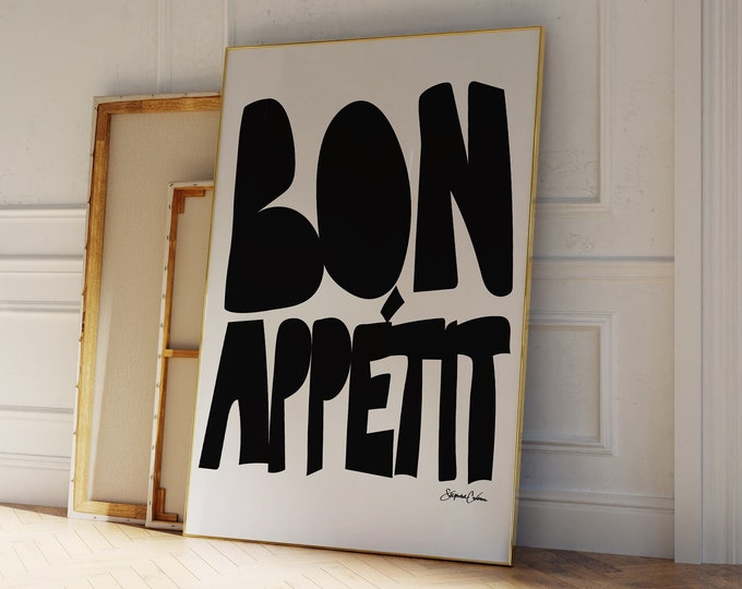 Bon Apetit Prints-digital Prints-wall Art-digital Art-minimal Art ...