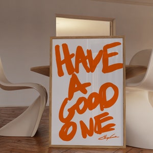 Have a Good One Print Mid Century Print Aesthetic Wall Art 70s ...