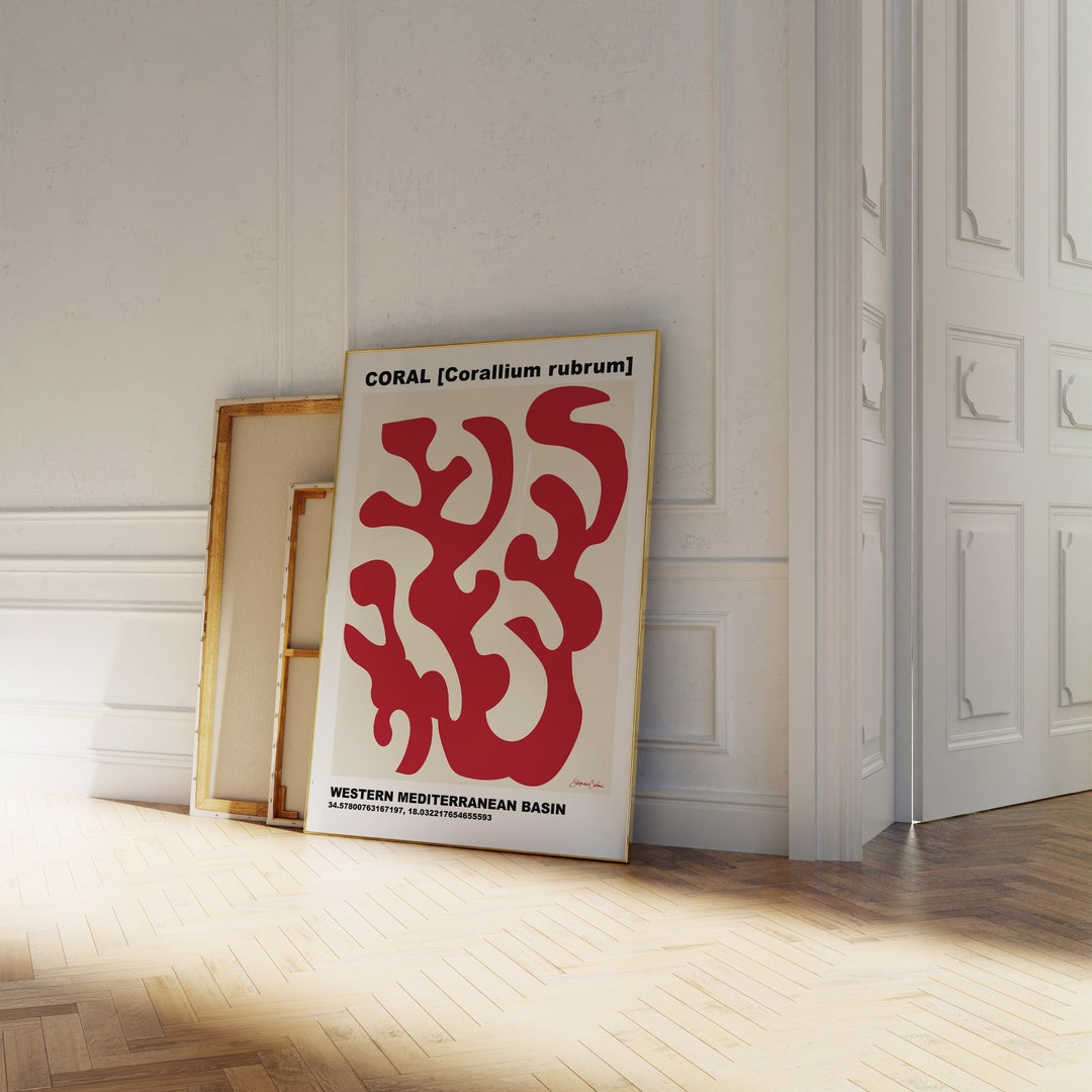 Coral Poster - Beachy Art Poster - Trendy Abstract Art Print - Coral ...