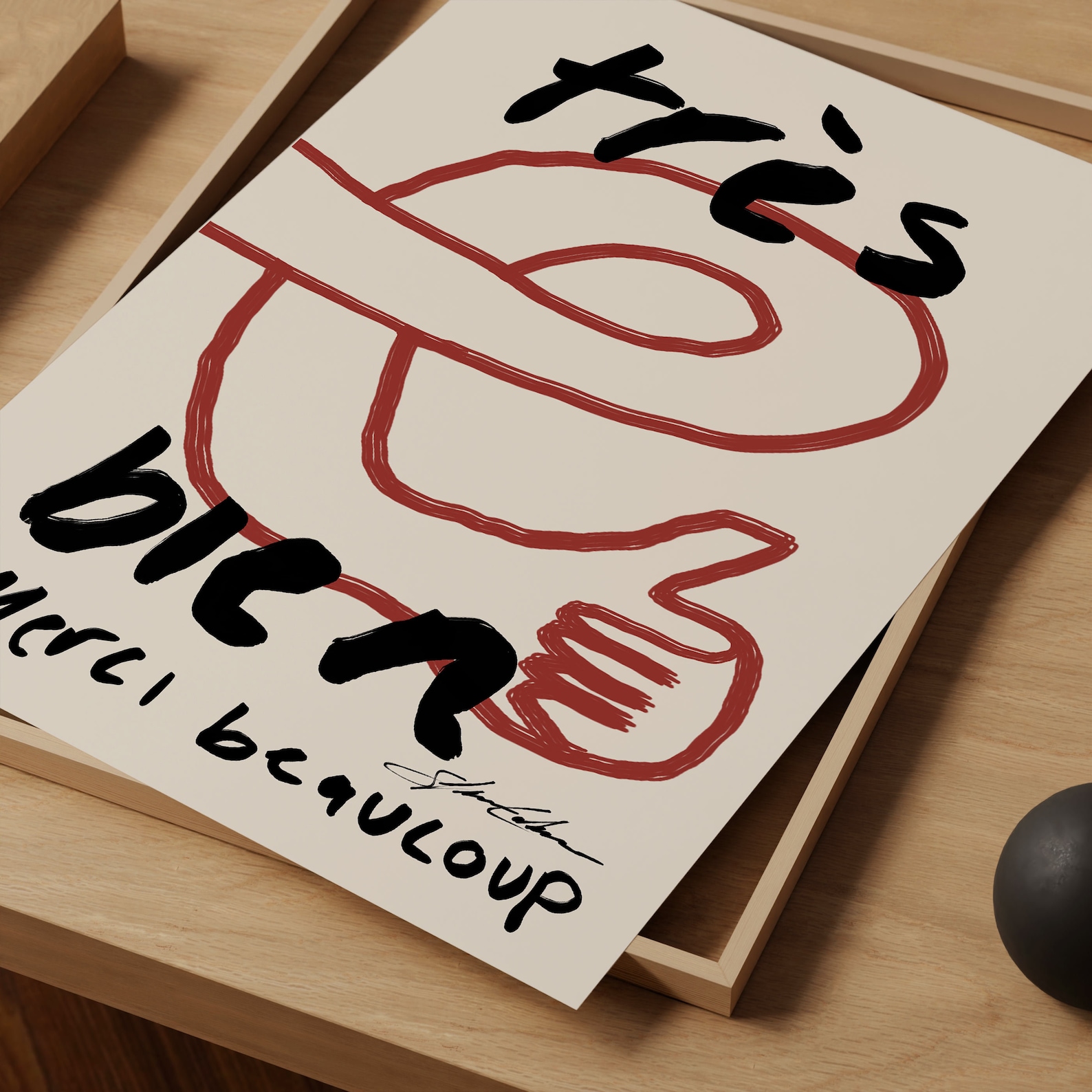 Tres Bien French Quote Print: Mid-century Modern Wall Art - Etsy