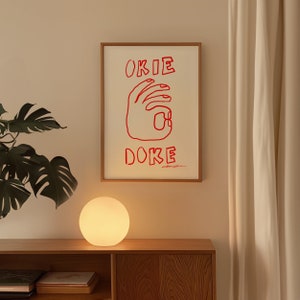 Okie Doke Print, Mid Century Print, Aesthetic Wall Art, Typography ...