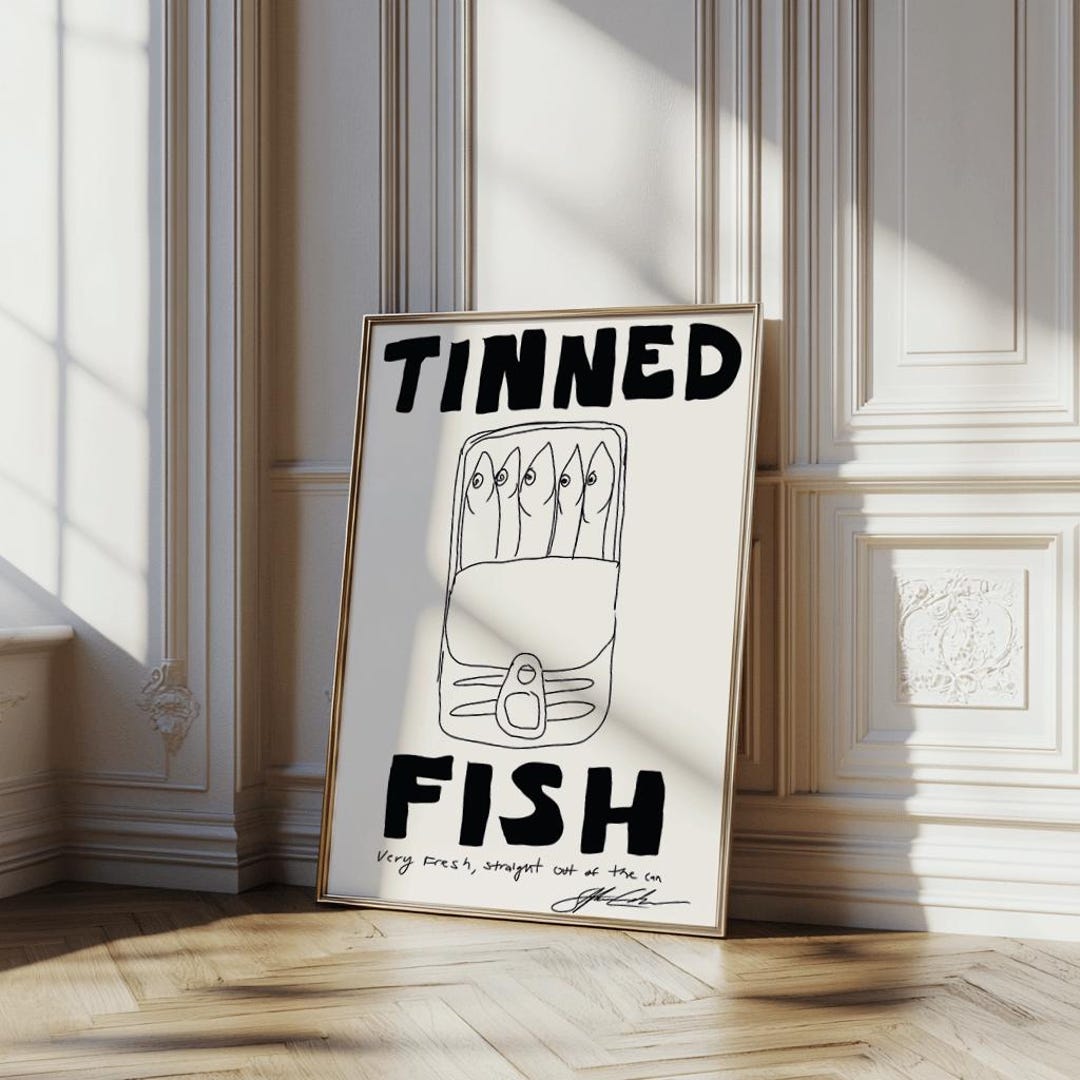 Tinned Fish Art Print: Retro Mid-century Modern Kitchen Wall Art - Etsy UK