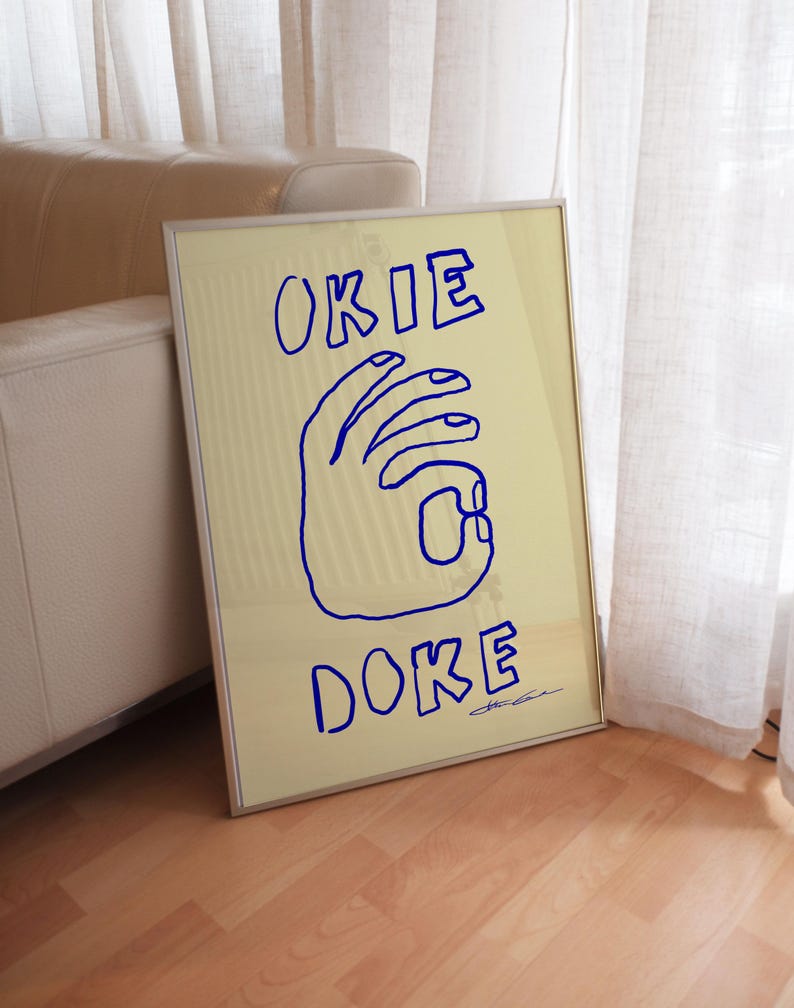 Okie Doke Print Trendy Wall Art, Mid Century Modern Print - Etsy UK
