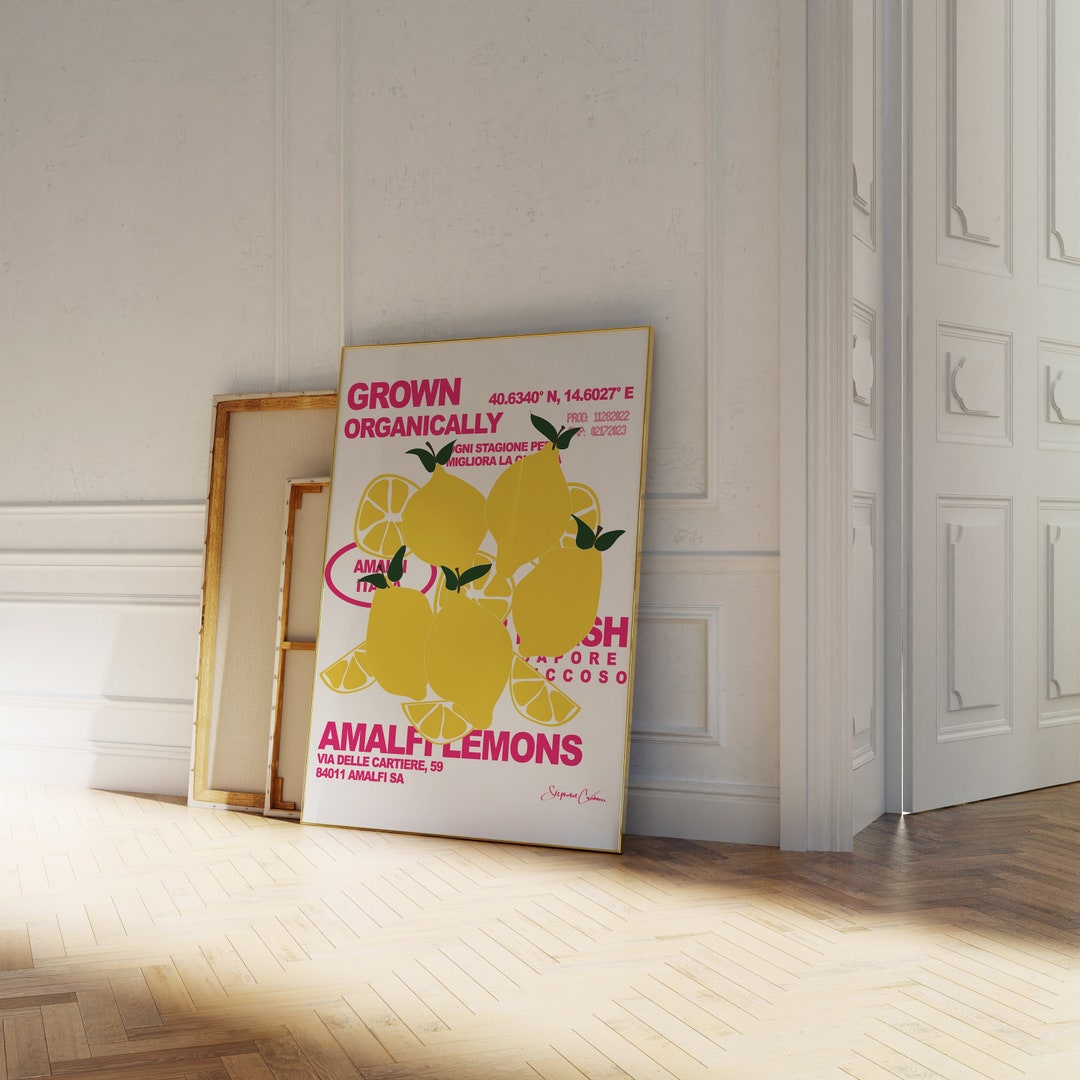 Lemon Poster - Fruit Poster - Pop Art Print - Food Illustration - Fruit ...